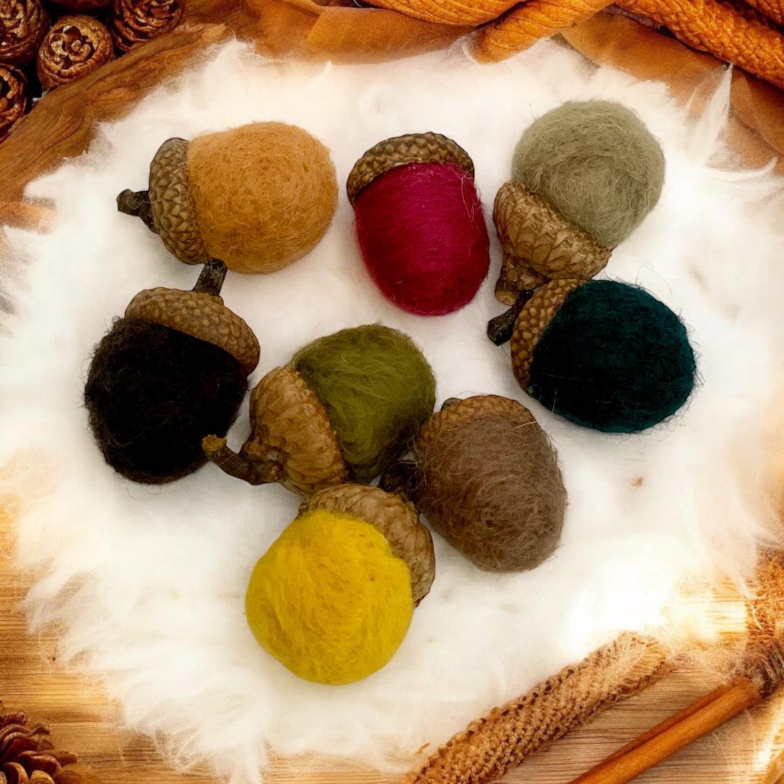 Felt Acorn Ornaments: Handmade Rustic Fall Decor, Bowl Fillers (set of ...
