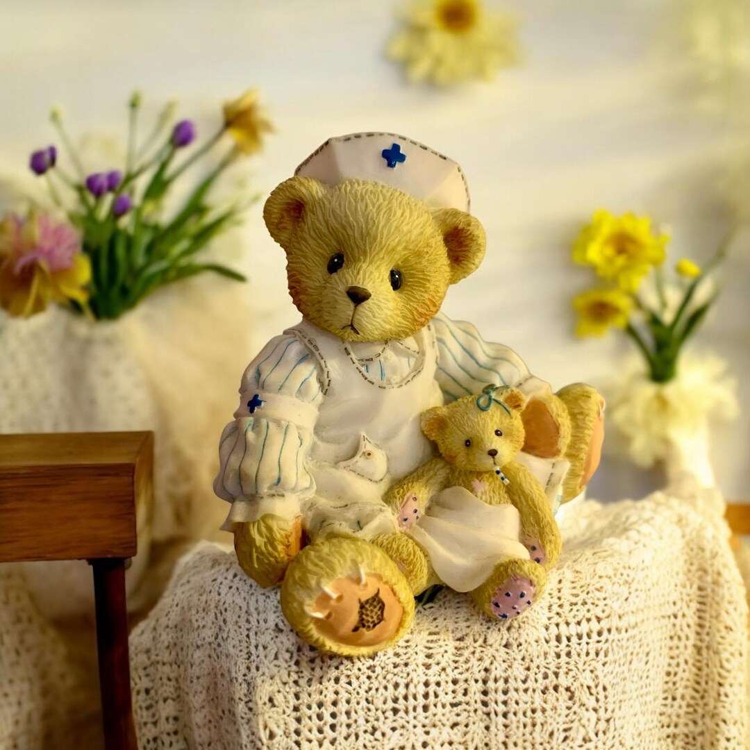 Cherished Teddies "laura" Bear Figurine: Enesco Collectible Nurse Bear ...