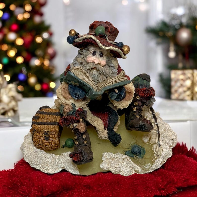 Vintage Boyds Bears Santa Figurine: "nick on Ice" Folkstone Collection ...