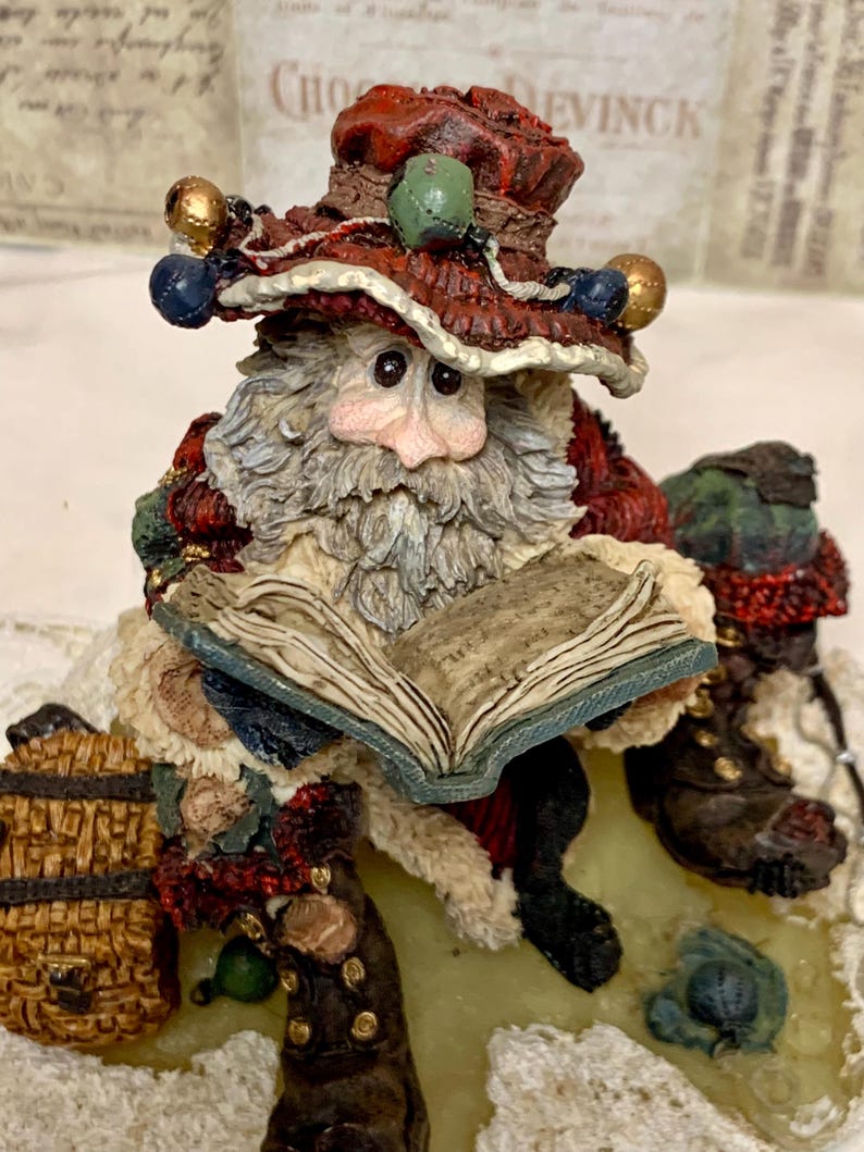 Vintage Boyds Bears Santa Figurine: "nick on Ice" Folkstone Collection ...