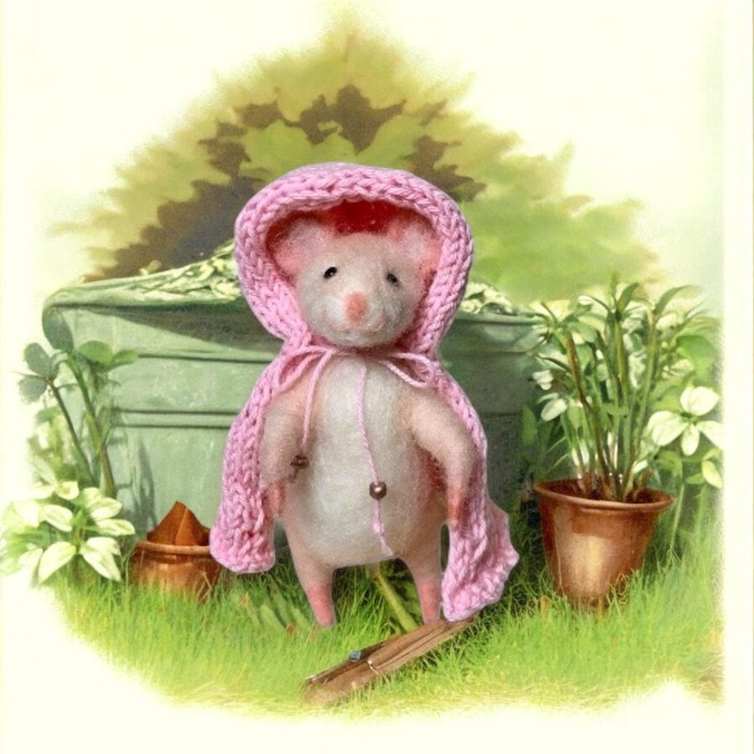 Needle Felted Mouse Art Doll: Whimsical Wool Wanderer With Cloak - Etsy