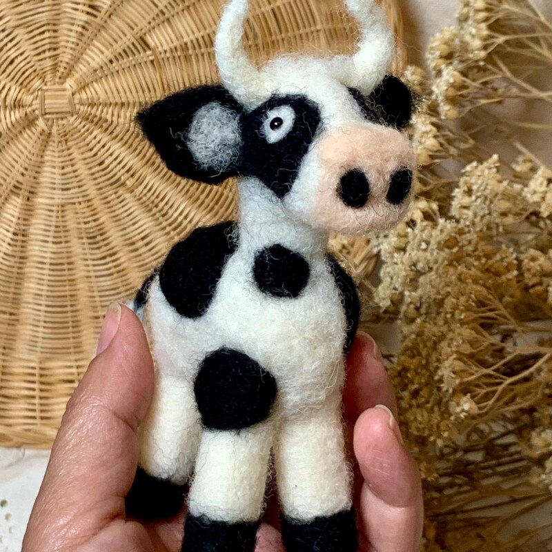Needle Felted Cow - Etsy
