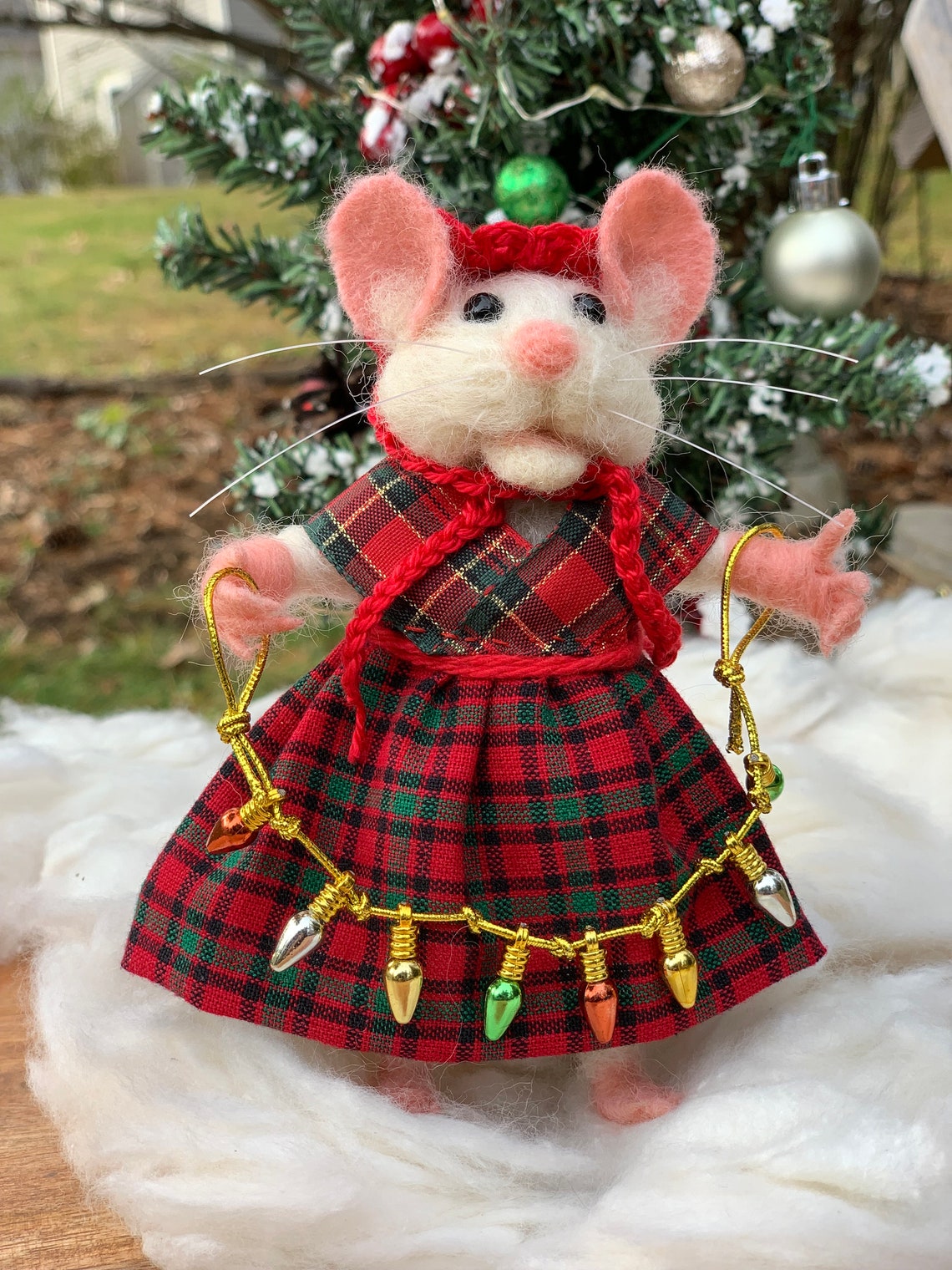 Needle-felted Christmas Mouse: Handmade Festive Holiday Decor - Etsy
