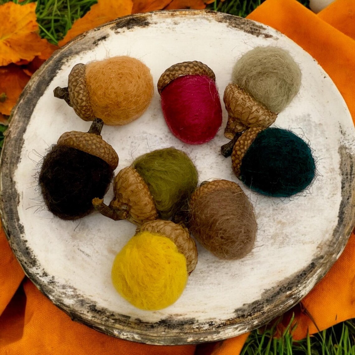 Felt Acorn Ornaments: Handmade Rustic Fall Decor, Bowl Fillers (set of ...
