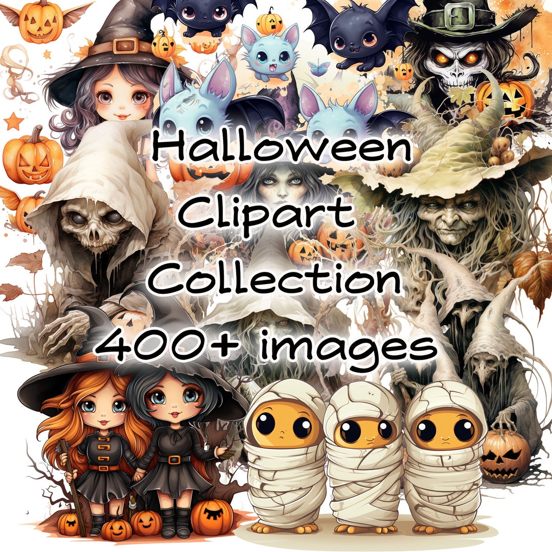 Halloween Clipart: Spooky Pumpkins, Cute Vampires, Mummies, Cauldrons ...