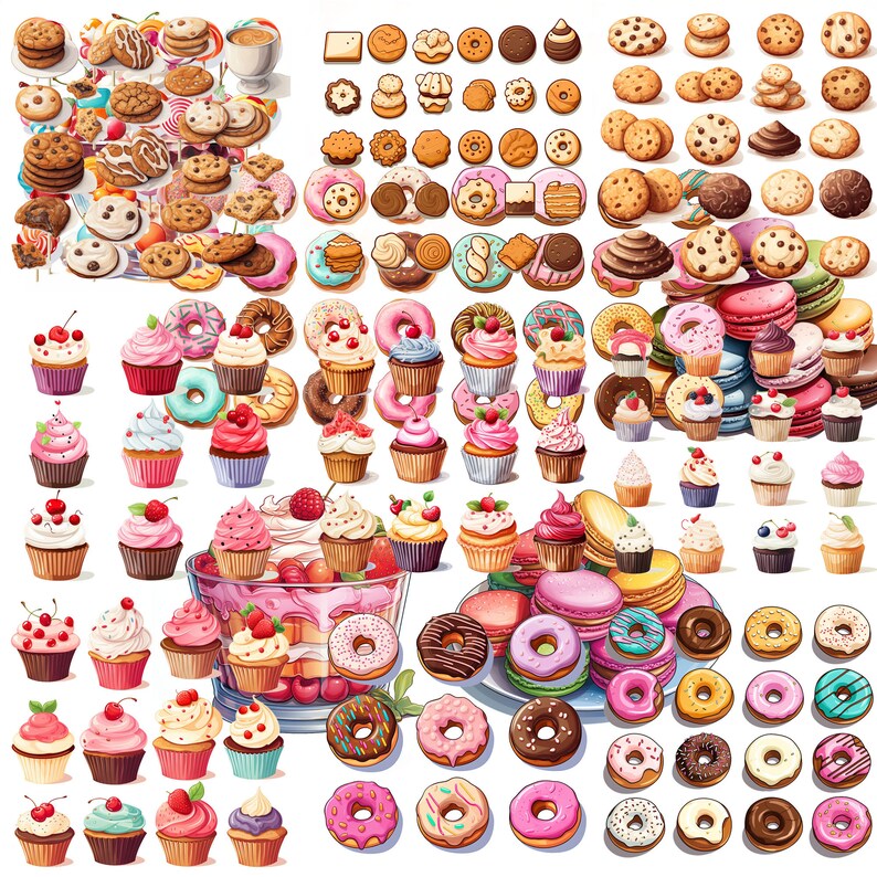 Delectable Delights Clipart Collection 200 Fun Food Images Cake, Sundae ...
