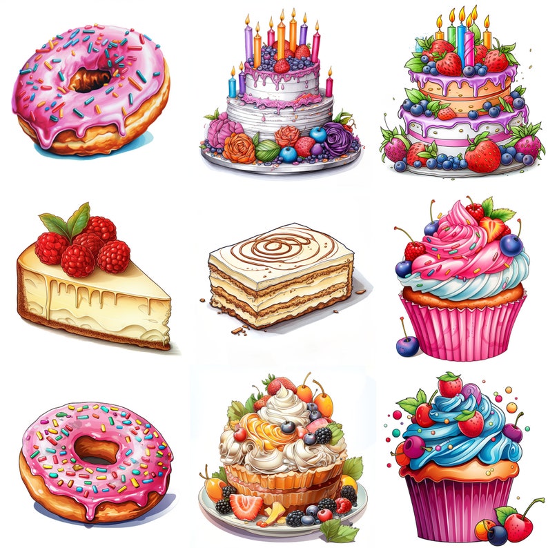 Delectable Delights Clipart Collection - 200+ Fun Food Images - Cake ...