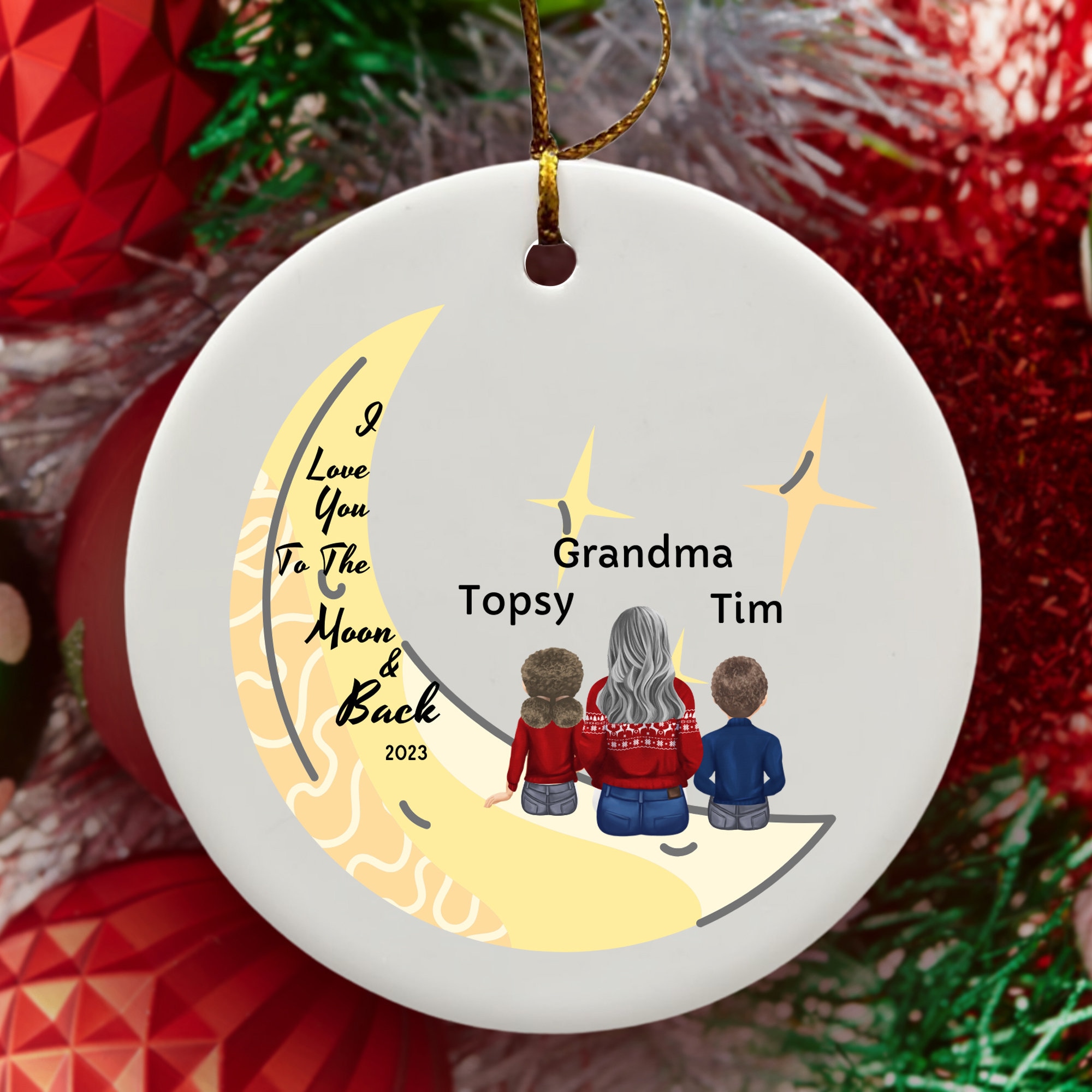 Personalized Grandma and Grandchild Ornament, Personalized Great ...