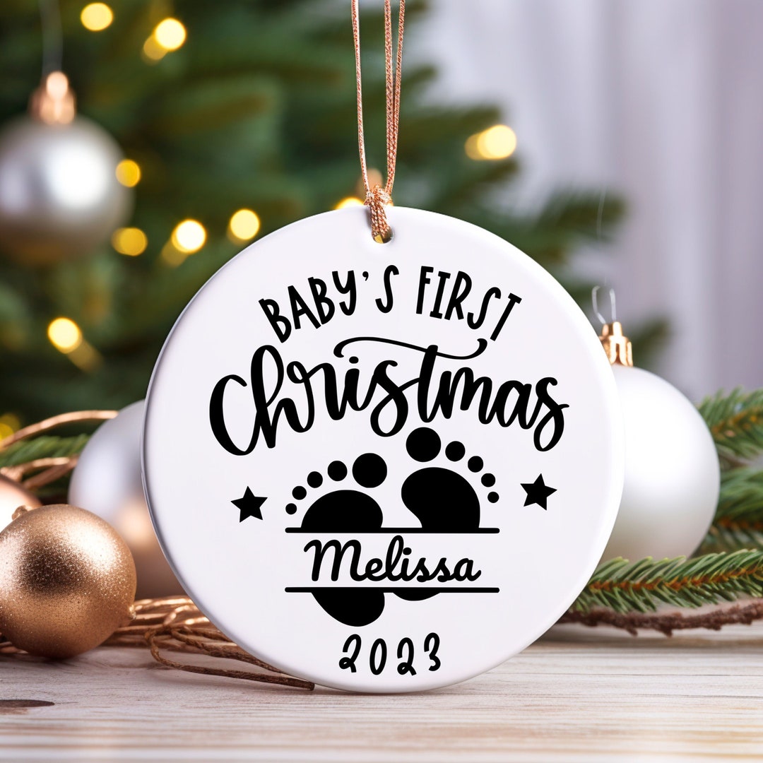 Baby's 1st Christmas Ornament, Personalized New Baby Ornament, Custom ...