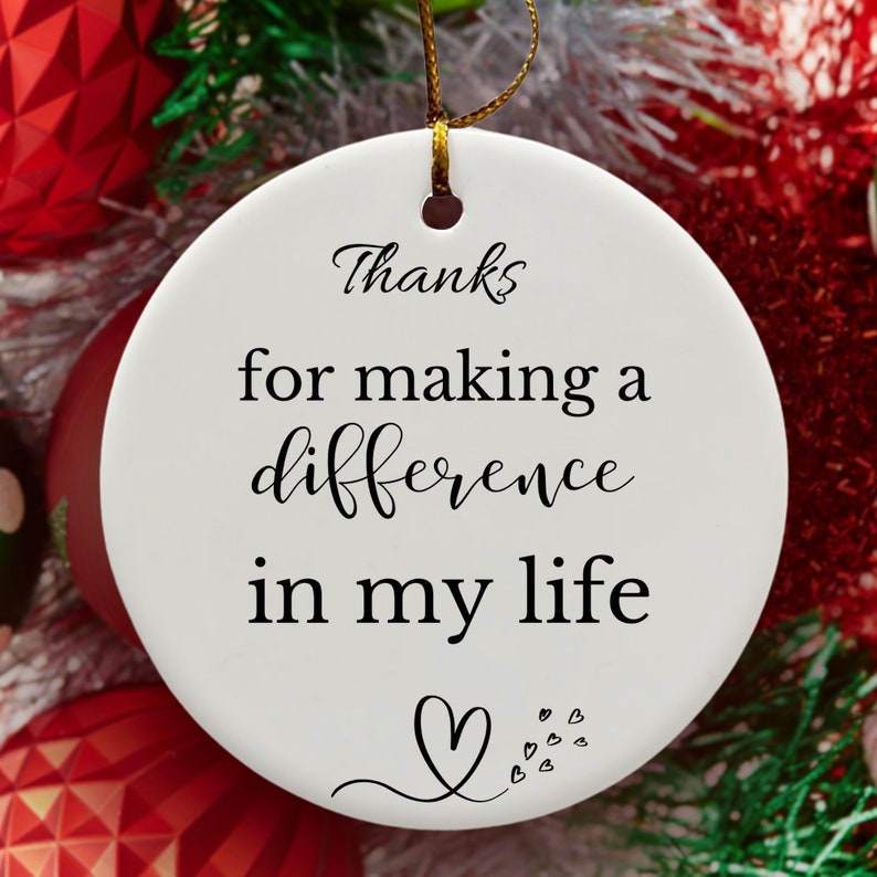 Thank You for Making a Difference Ornament, Personalized Ornament ...