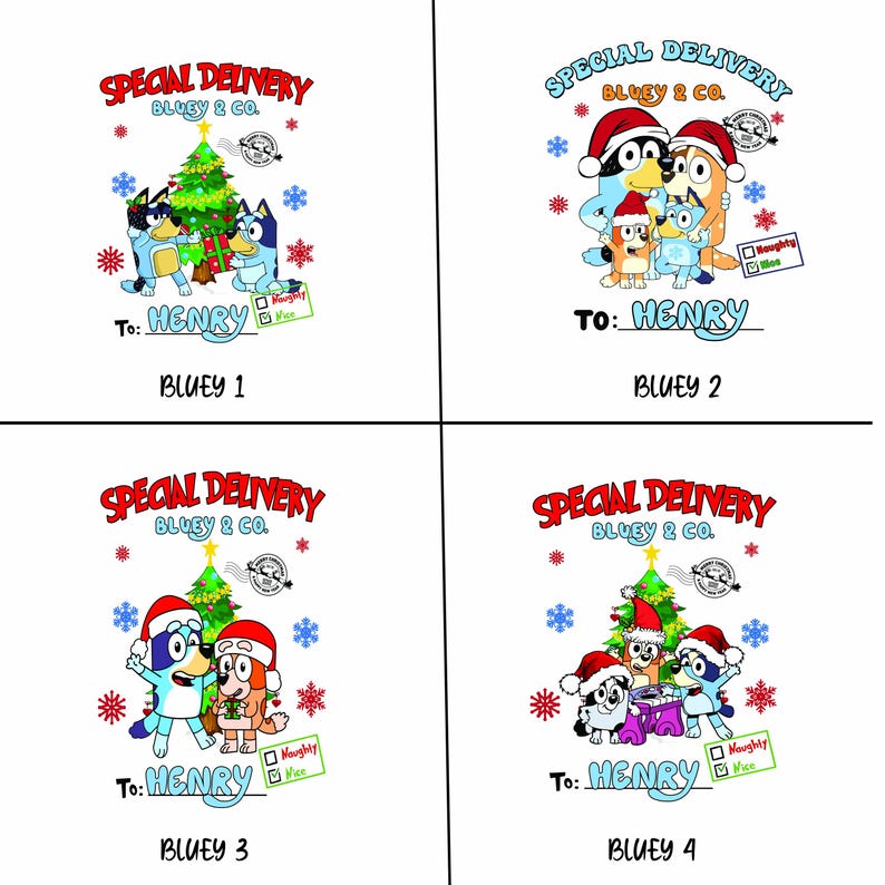 Personalized Bluey Christmas Santa Bag-kids Christmas Gift Bag-custom ...