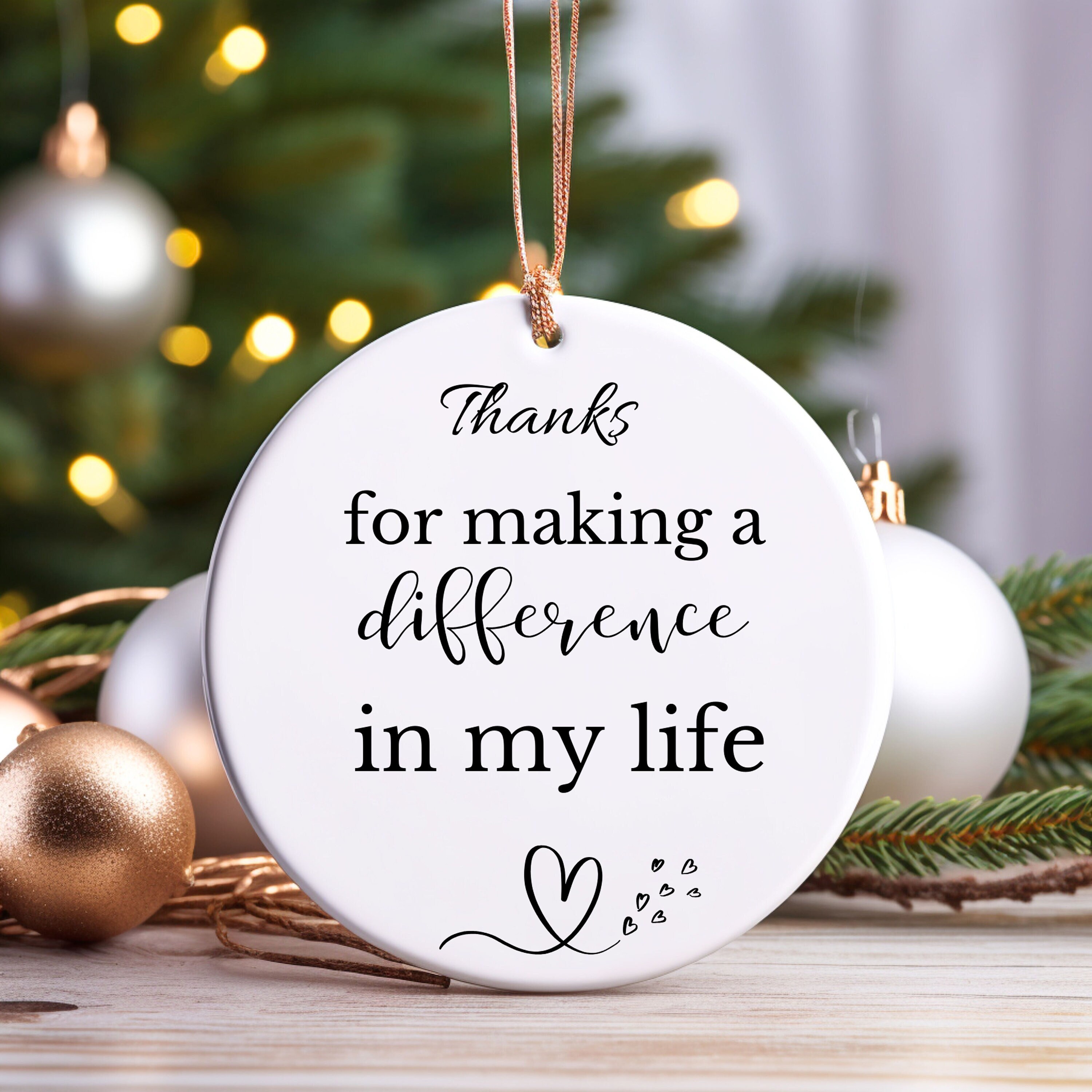 Thank You for Making a Difference Ornament, Personalized Ornament ...
