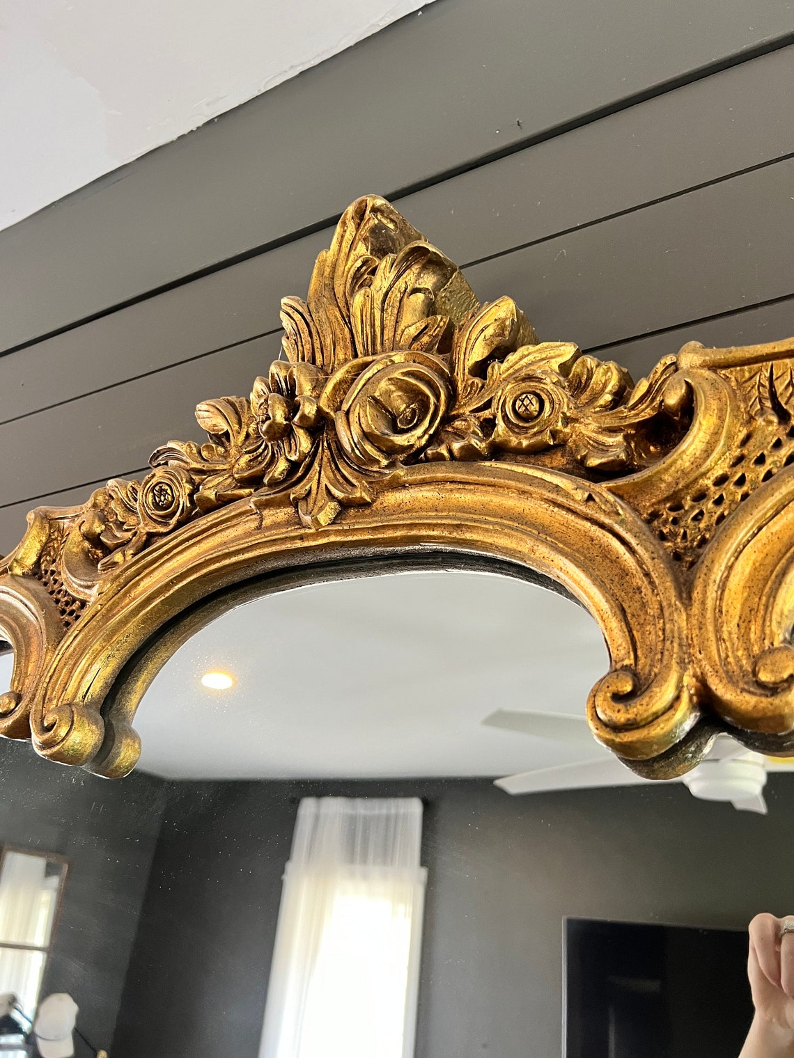 Large Antique Rococo Gold Gild Mirror - Etsy