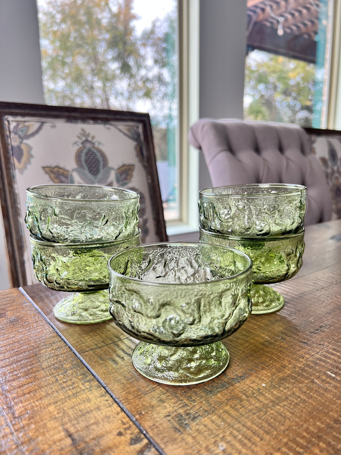 SET OF 5 Vintage Anchor Hocking Lido Milano Glasses Avocado Green - Etsy