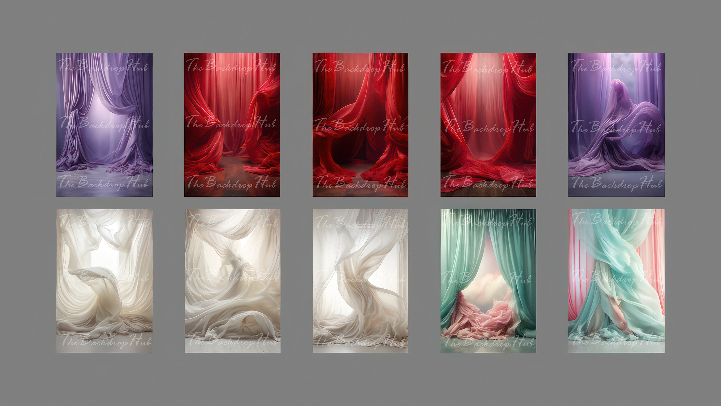 25 Flowing Fabric Backdrops, Background, Photoshop Overlays, Affinity ...
