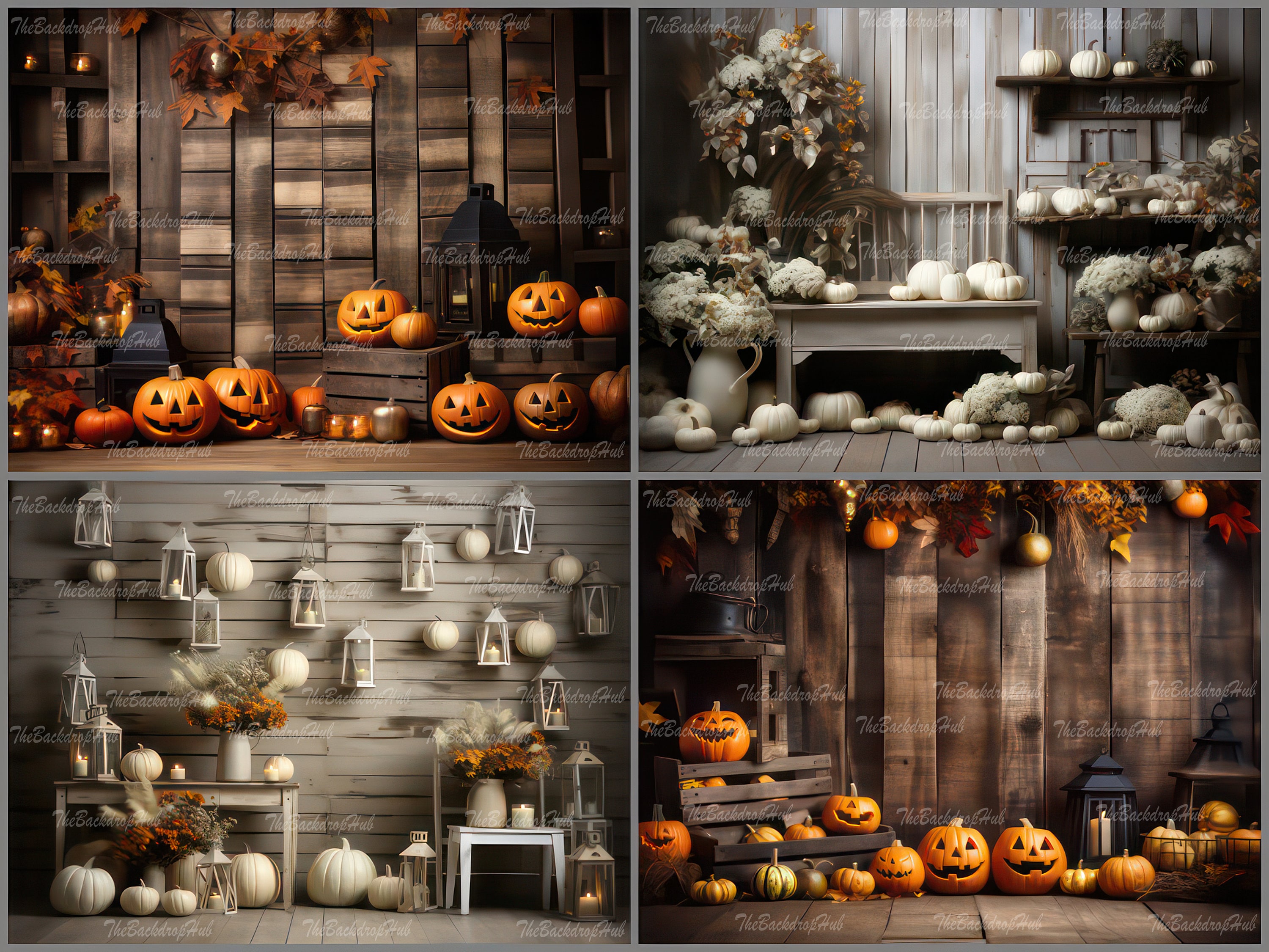 8 Halloween and Autumn Digital Backdrops, Background, Portrait ...