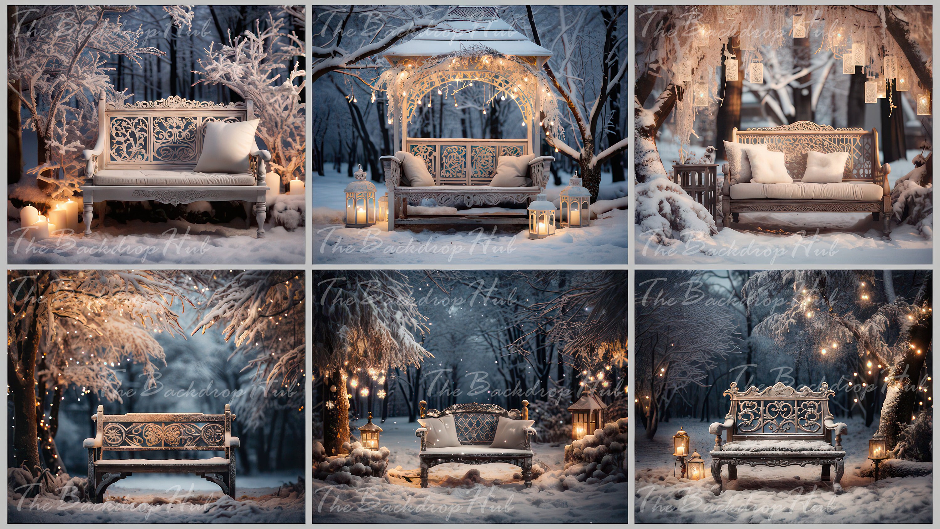 12 Winter Wonderland Digital Backdrops, Portrait Backdrop, Photoshop ...