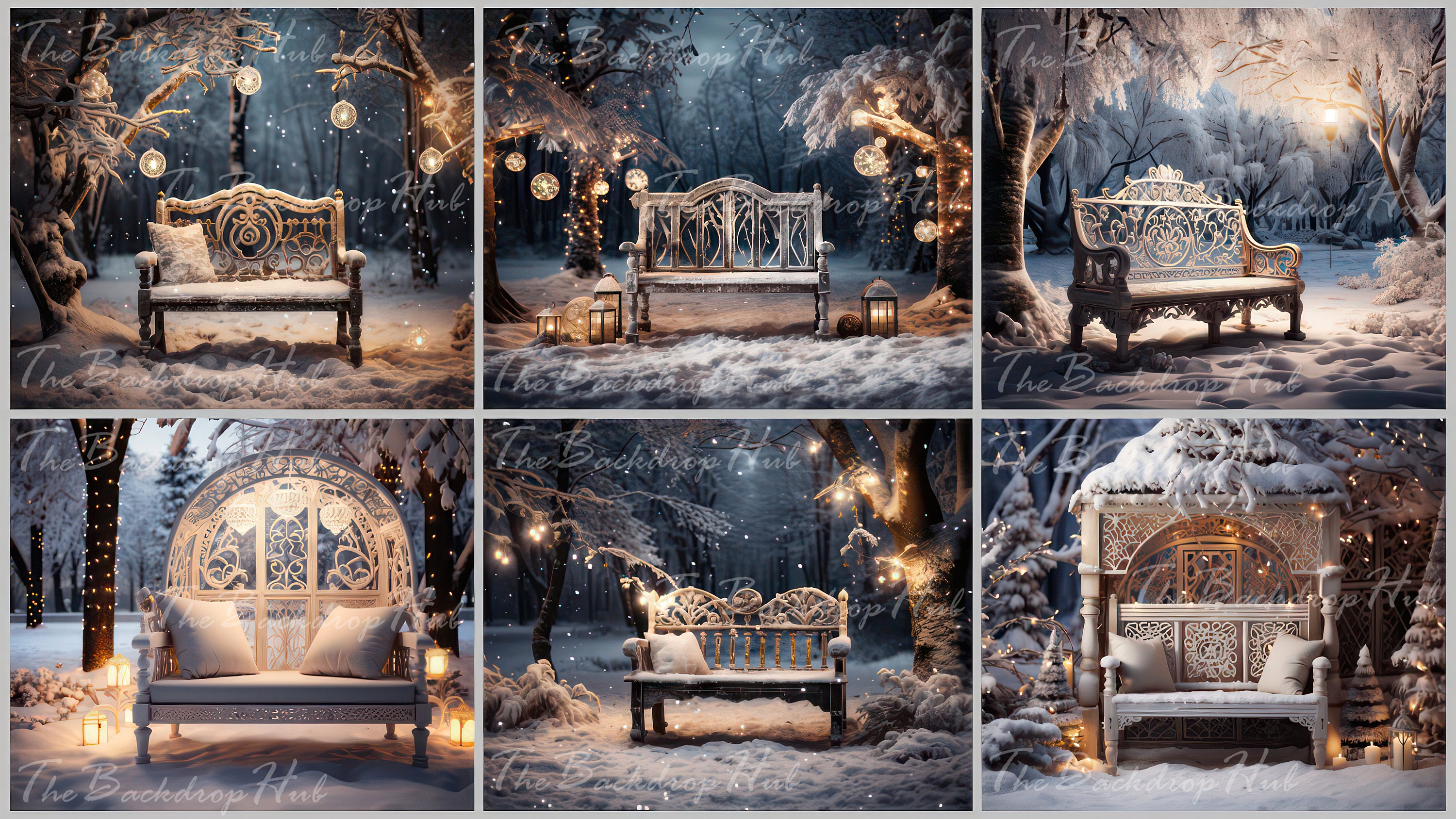 12 Winter Wonderland Digital Backdrops, Portrait Backdrop, Photoshop ...