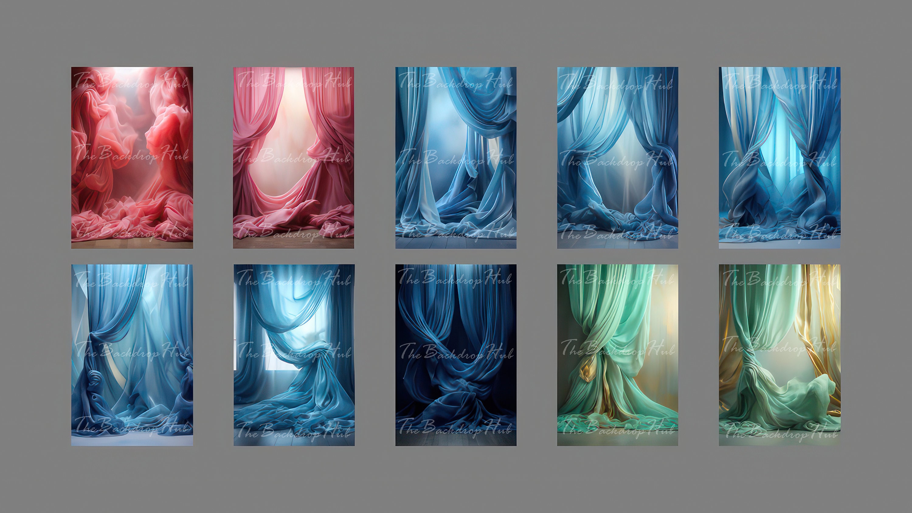 25 Flowing Fabric Backdrops, Background, Photoshop Overlays, Affinity ...