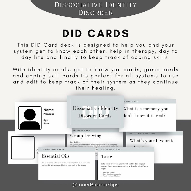 Dissociative Identity Disorder Card Deck for Systems - Etsy