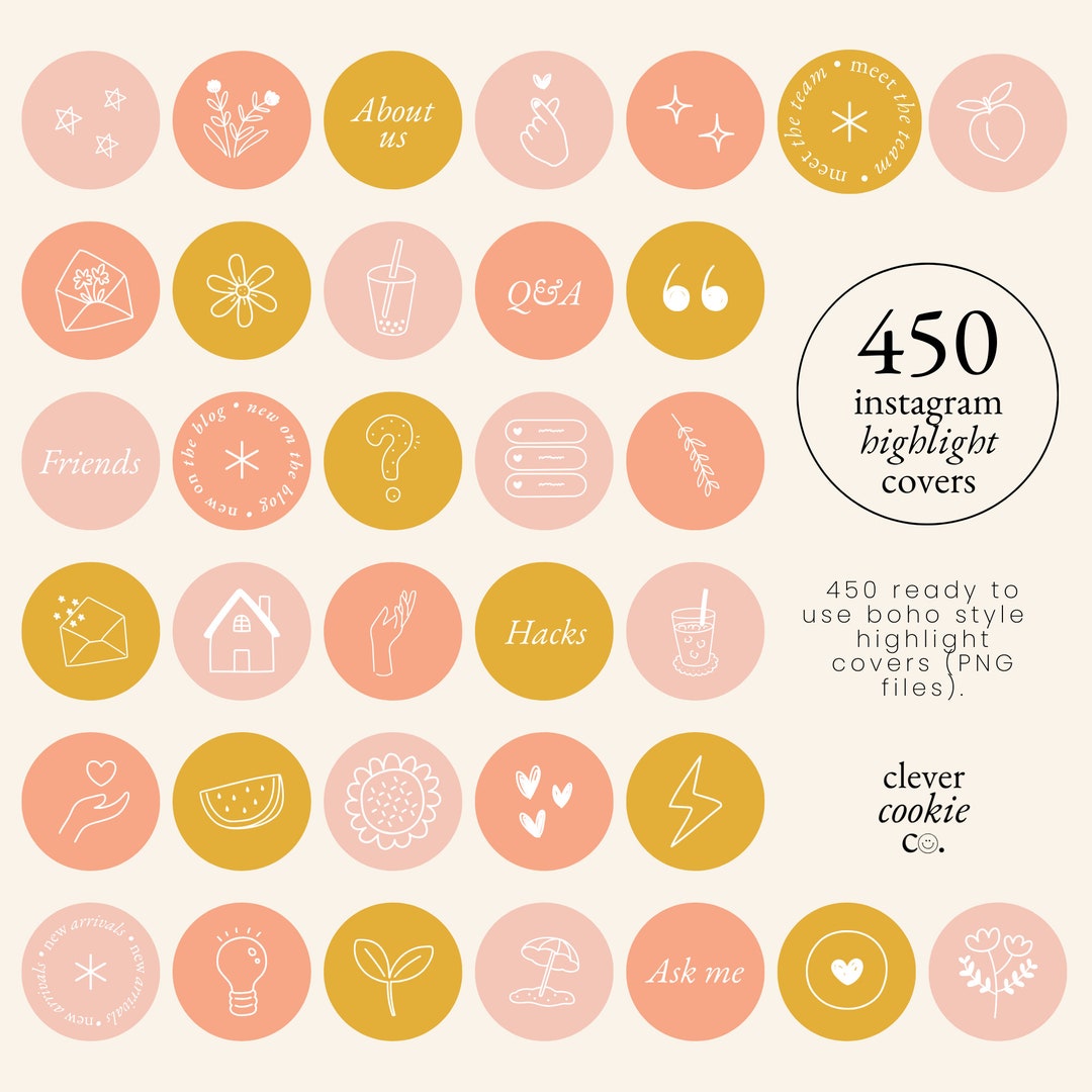 Instagram Business Highlight Covers Social Media Icons for - Etsy