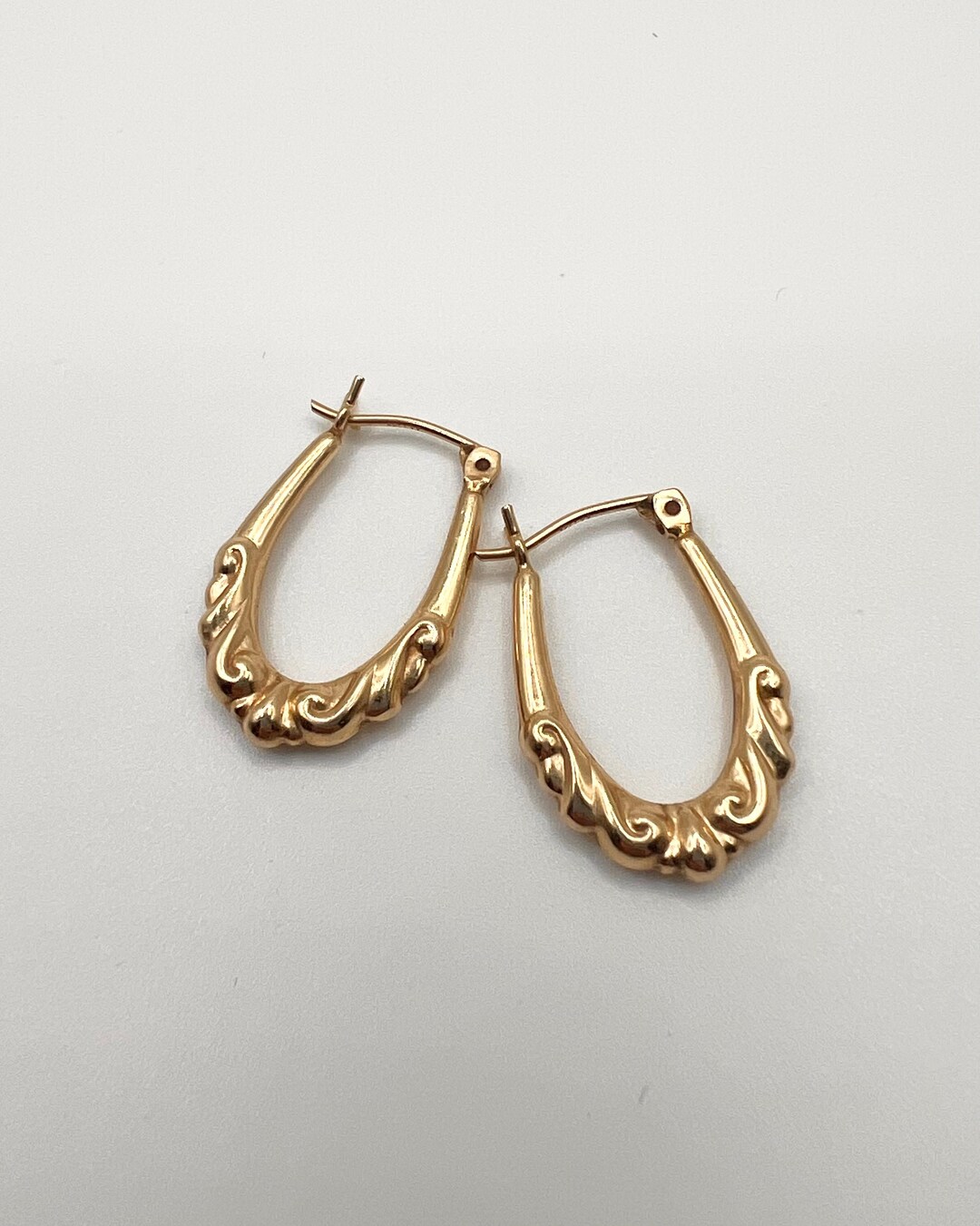 Art Deco Design Sleepers 10k Gold Rings Volute Design - Etsy