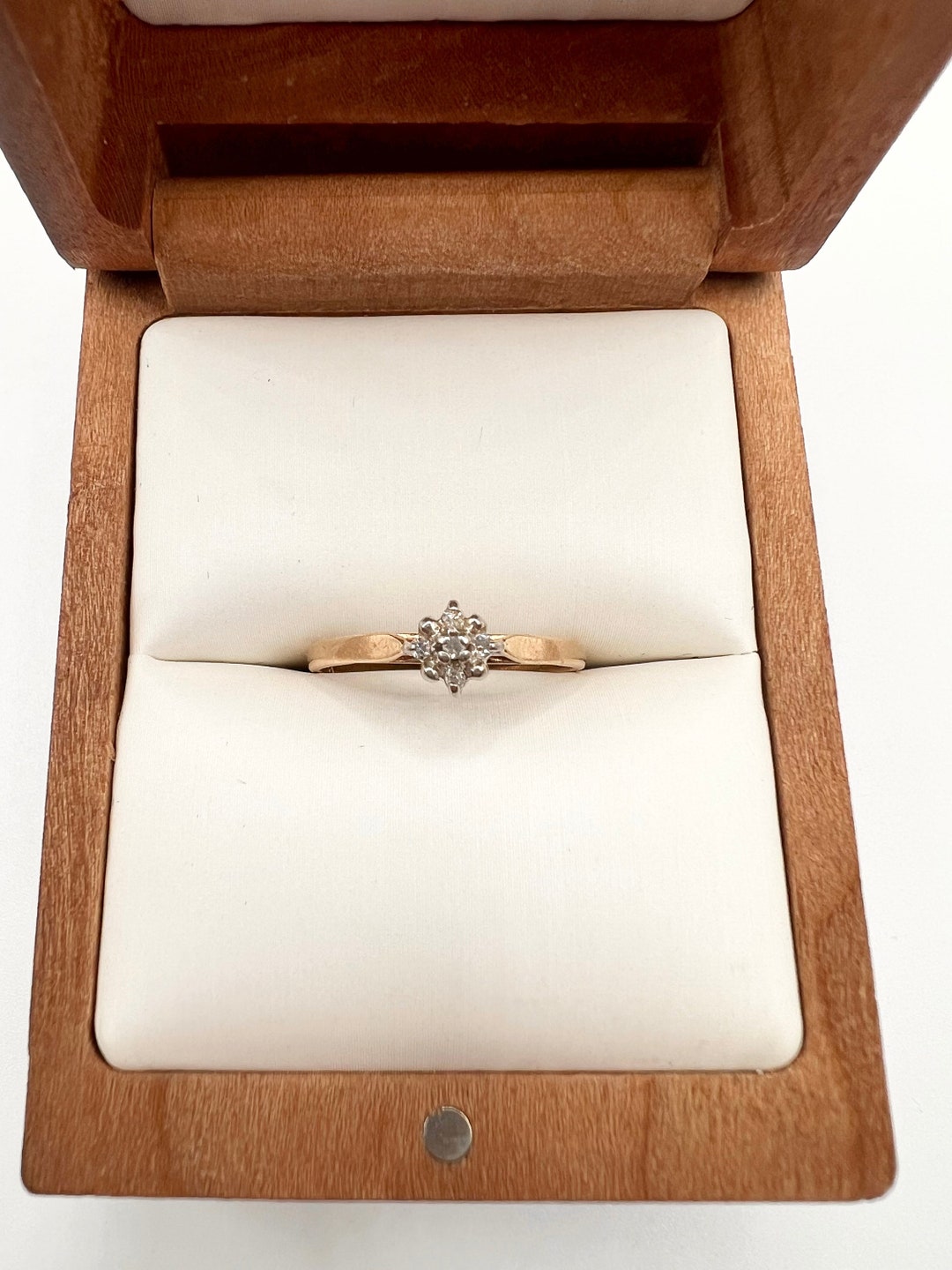 10k Gold Vintage Flower Diamond Ring, Diamond Cluster, Engagement ...
