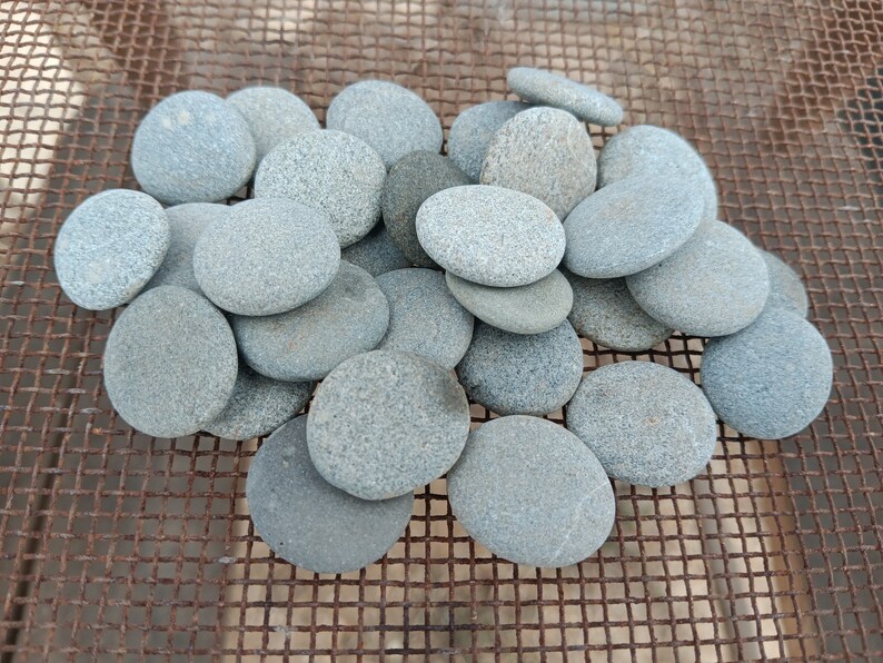 30 1 Inch Small Flat Round Beach Stones Pebbles for Jewelry Drilling ...
