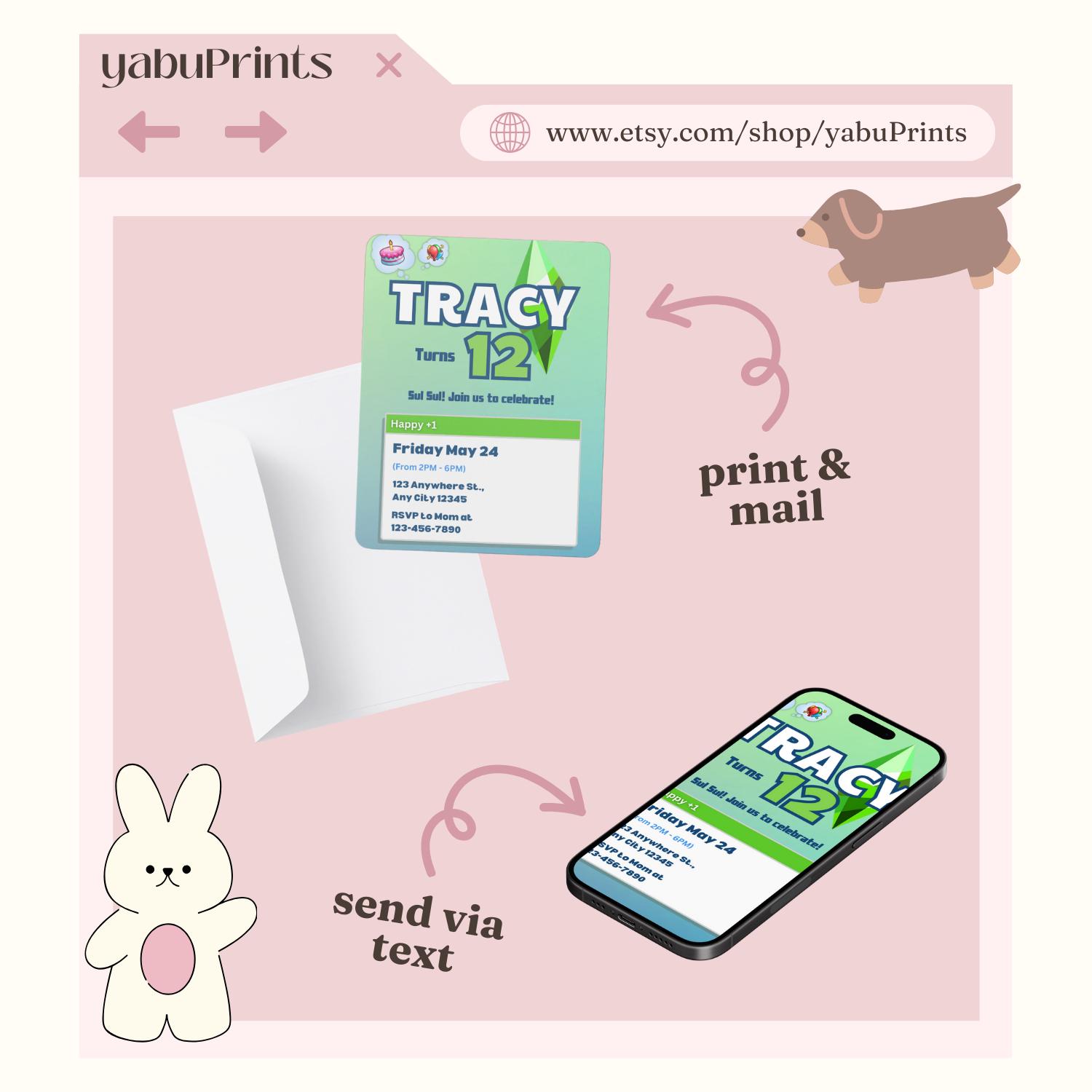 Editable Sims 4 Birthday Invitation, the Sims 4, Birthday Invitation ...