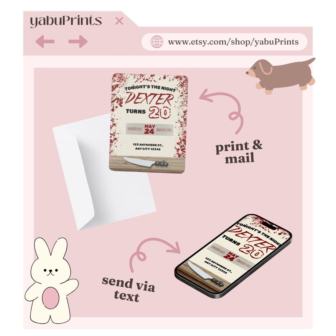 Editable Dexter Birthday Invitation, Dexter Tv Series, Dexter Birthday ...