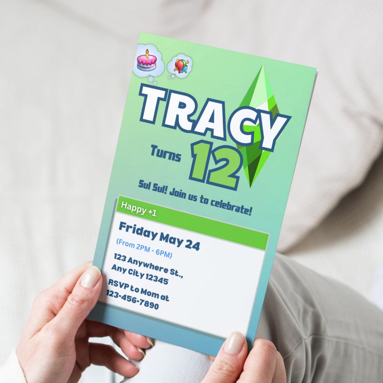 Editable Sims 4 Birthday Invitation, the Sims 4, Birthday Invitation ...