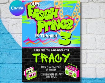 Editable Fresh Prince Birthday Party Invitation - Etsy