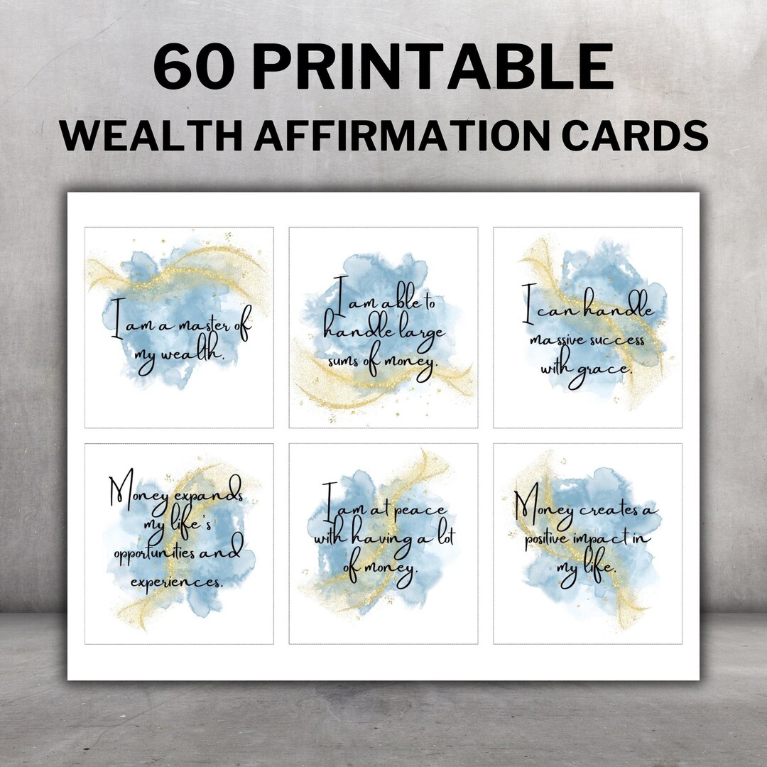 Wealth Affirmation Cards, Printable Affirmations, Motivational Cards ...