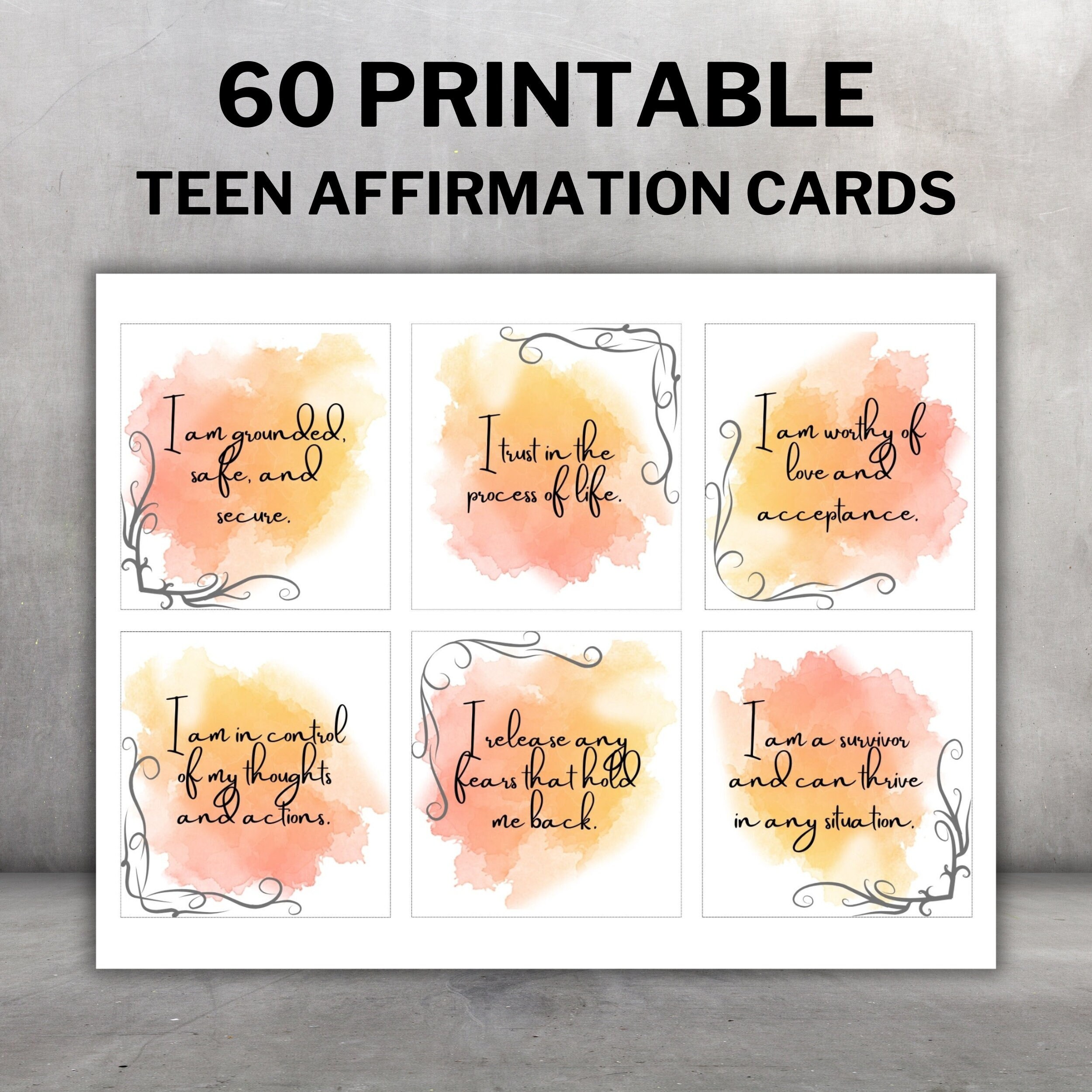 Teen Affirmation Cards Printable Digital Affirmations - Etsy