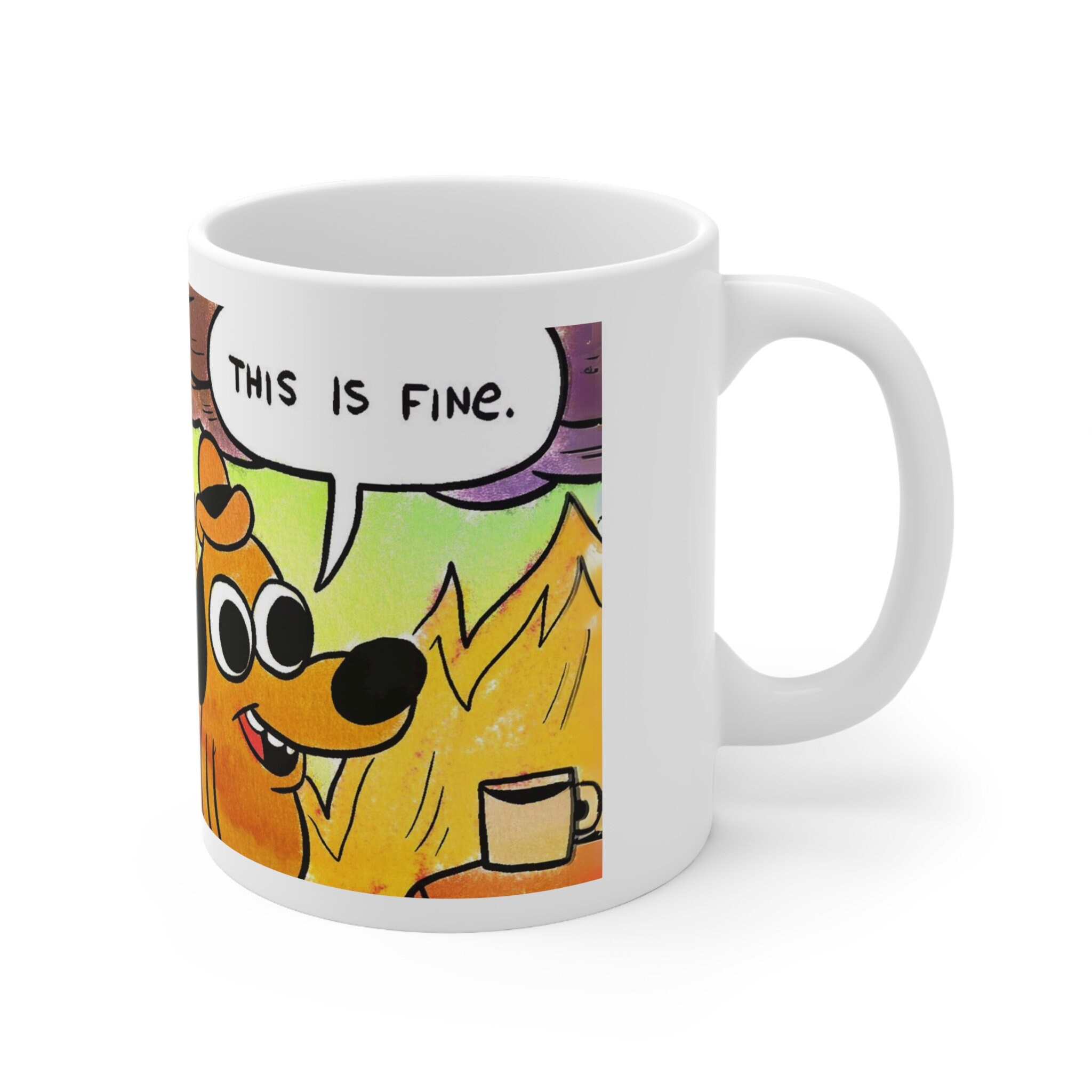 This is Fine Dog Meme White Ceramic Coffee Cup Meme Mug - Etsy Australia