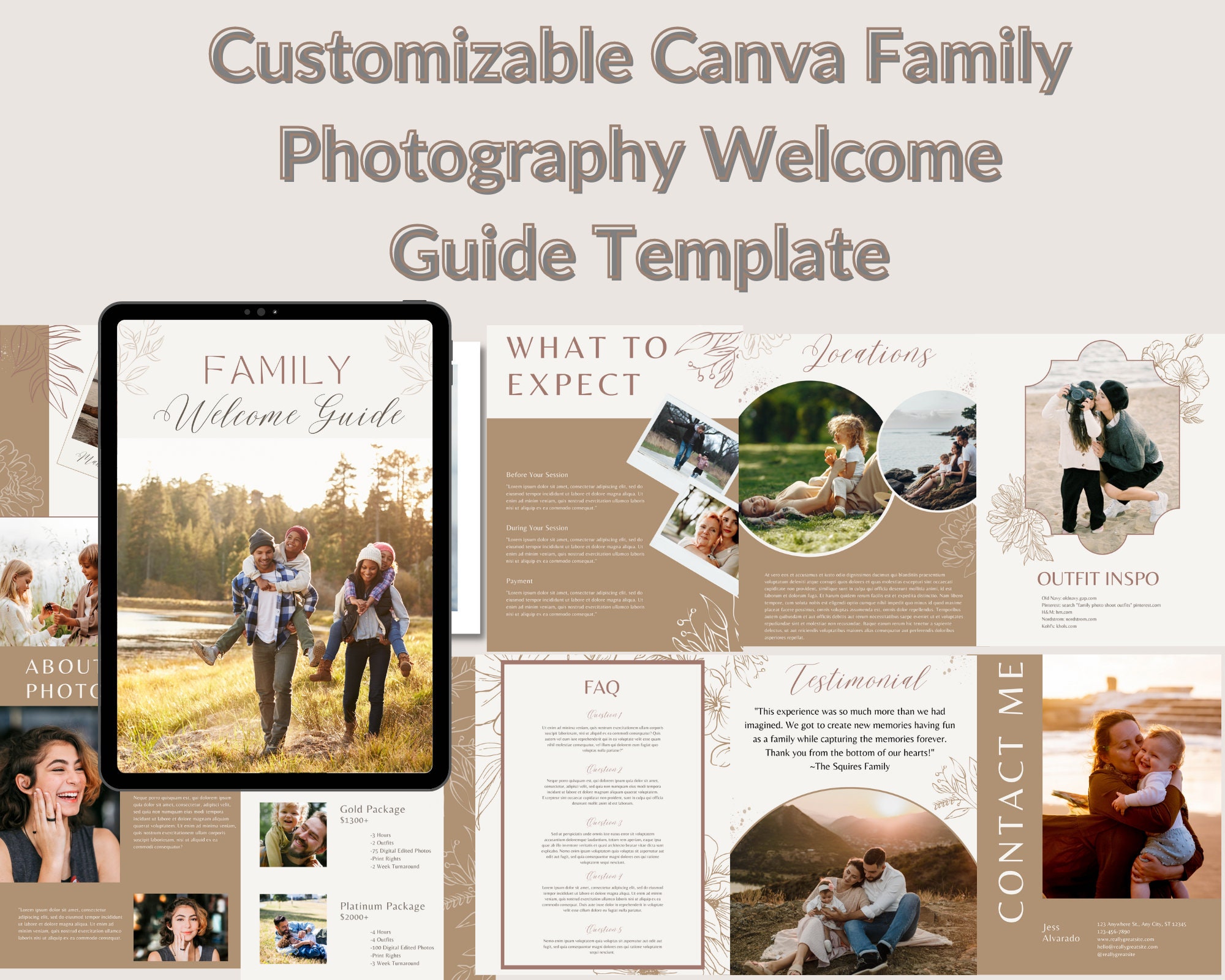 Family Photography Welcome Guide Template Client Guide Template Family ...