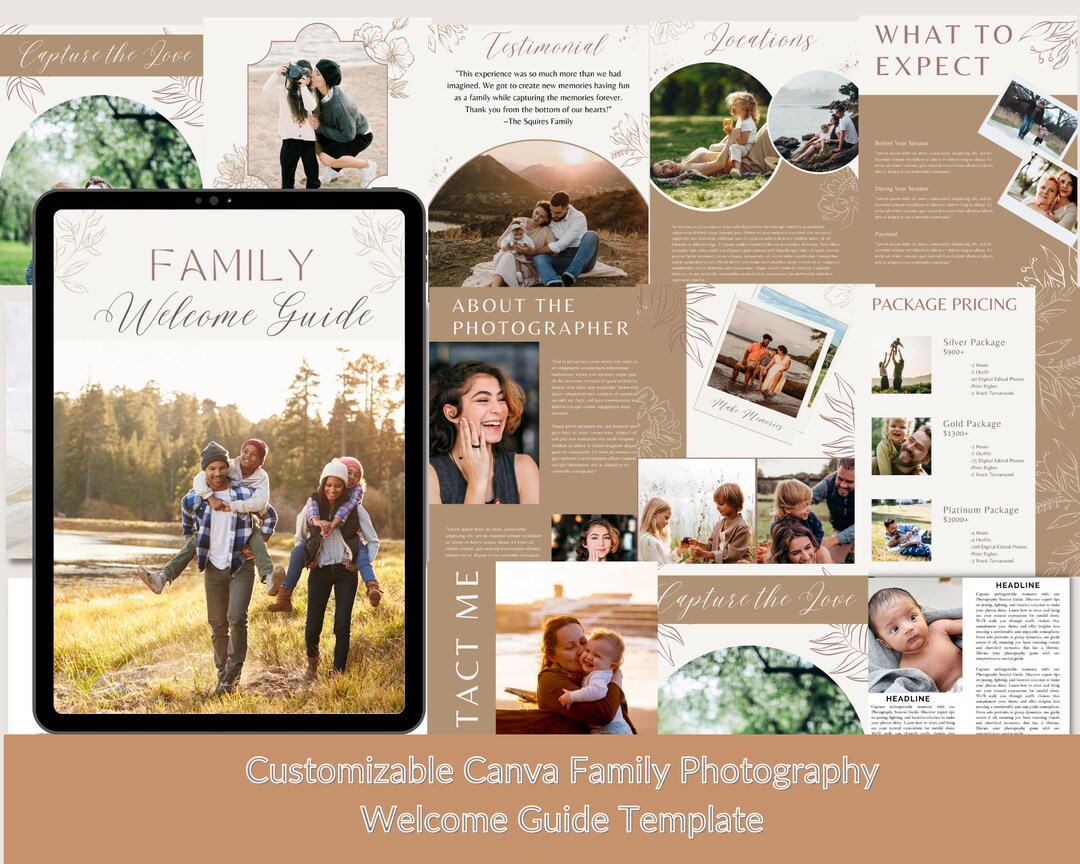 Family Photography Welcome Guide Template Client Guide Template Family ...