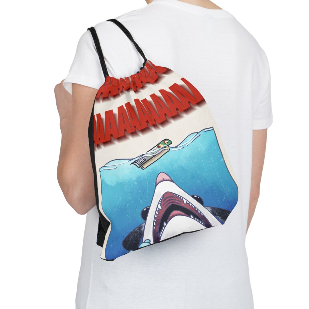 PAWSSUM Jaws Movie Poster Parody Outdoor Drawstring Bag - Etsy