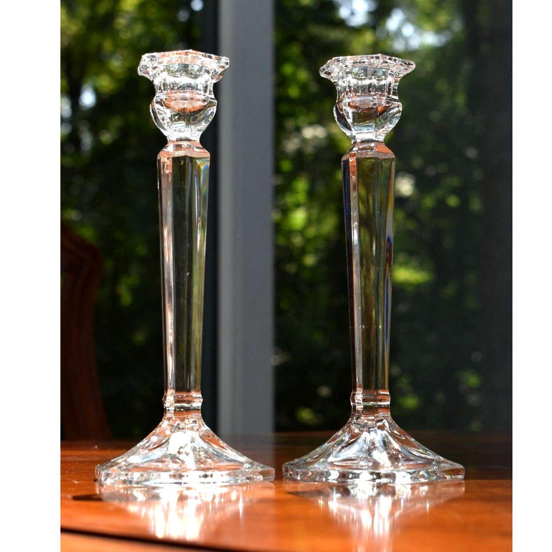 Godinger Harmony 8" Crystal Candlesticks (2) Crafted in Poland ...