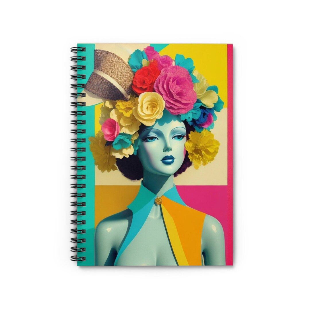 Colorful Vintage Collage Spiral Notebook | 59 Sheets | Ruled Line - Etsy