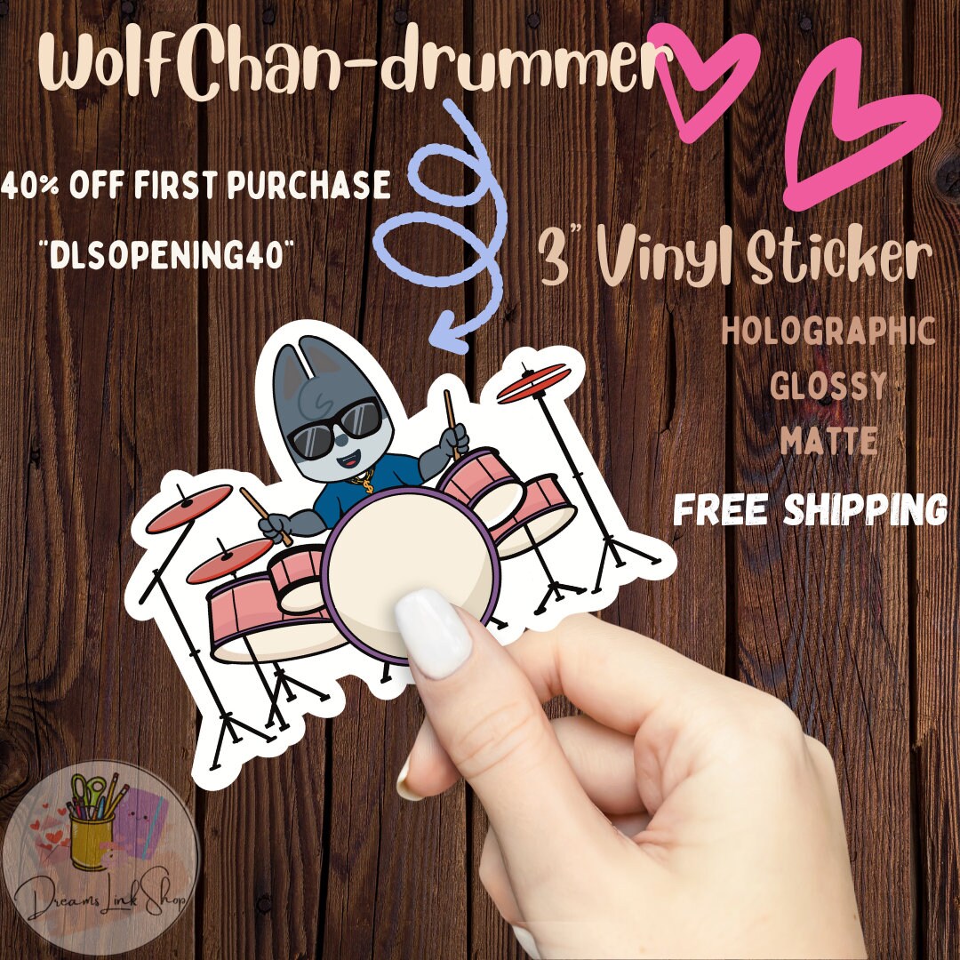SKZOO Wolfchan Drummer Vinyl Sticker - Etsy