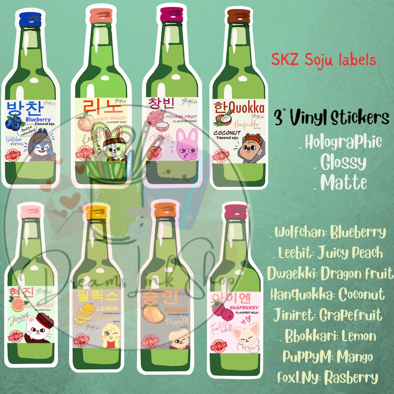 SKZOO Soju Labels Stickers - Etsy