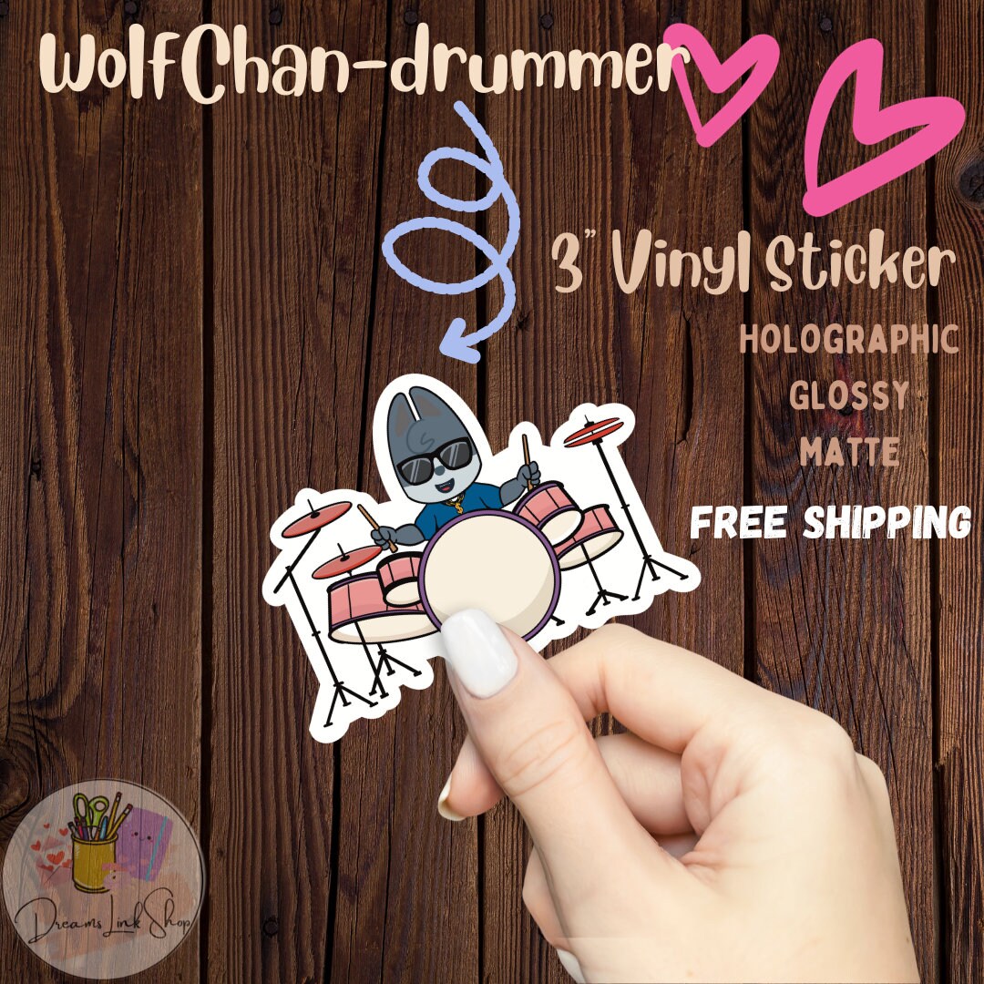 SKZOO Wolfchan Drummer Vinyl Sticker - Etsy