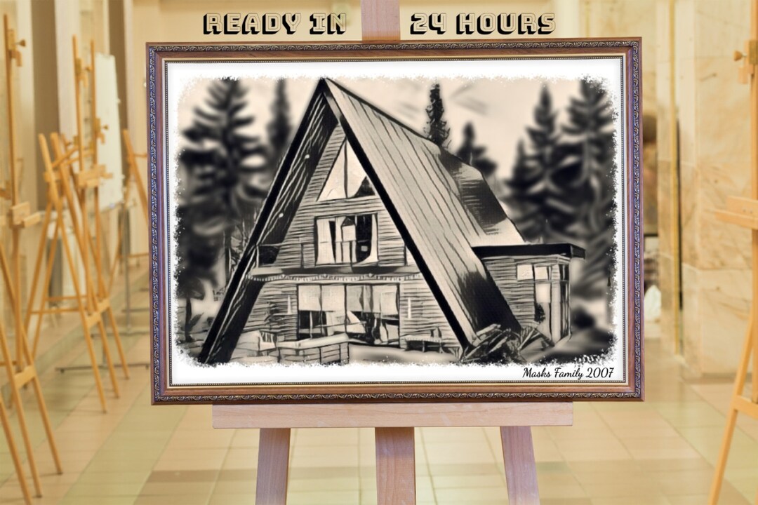 Sketch House Portrait, Custom House Portrait, First Home Gift, House ...