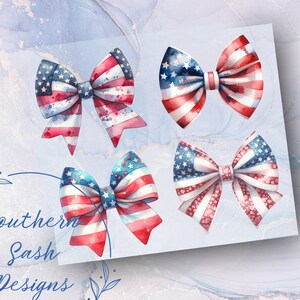 American Bow Clipart Bundle, 4th of July PNG, Coquette Bow PNG Bundle ...
