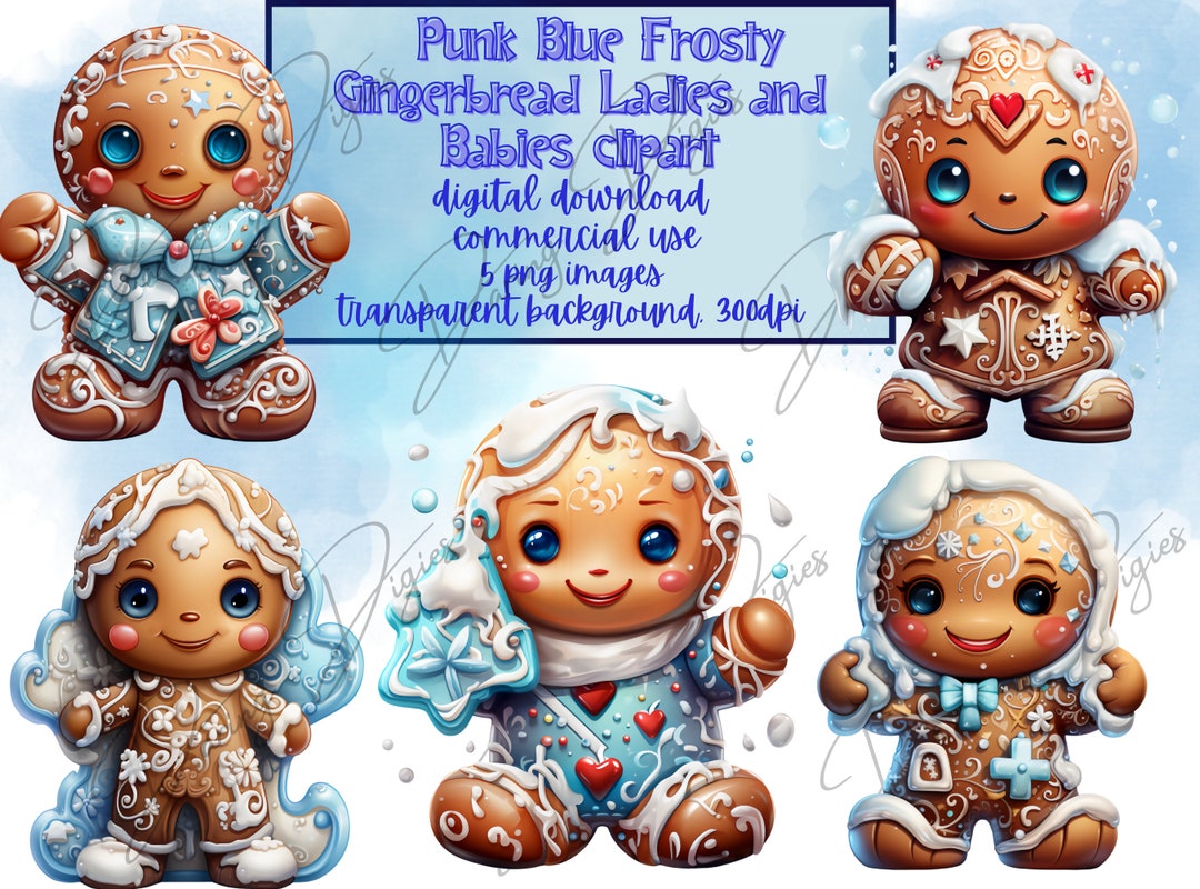 Printable Gingerbread Man Clipart, Limited Edition of Cool Icy Punk ...