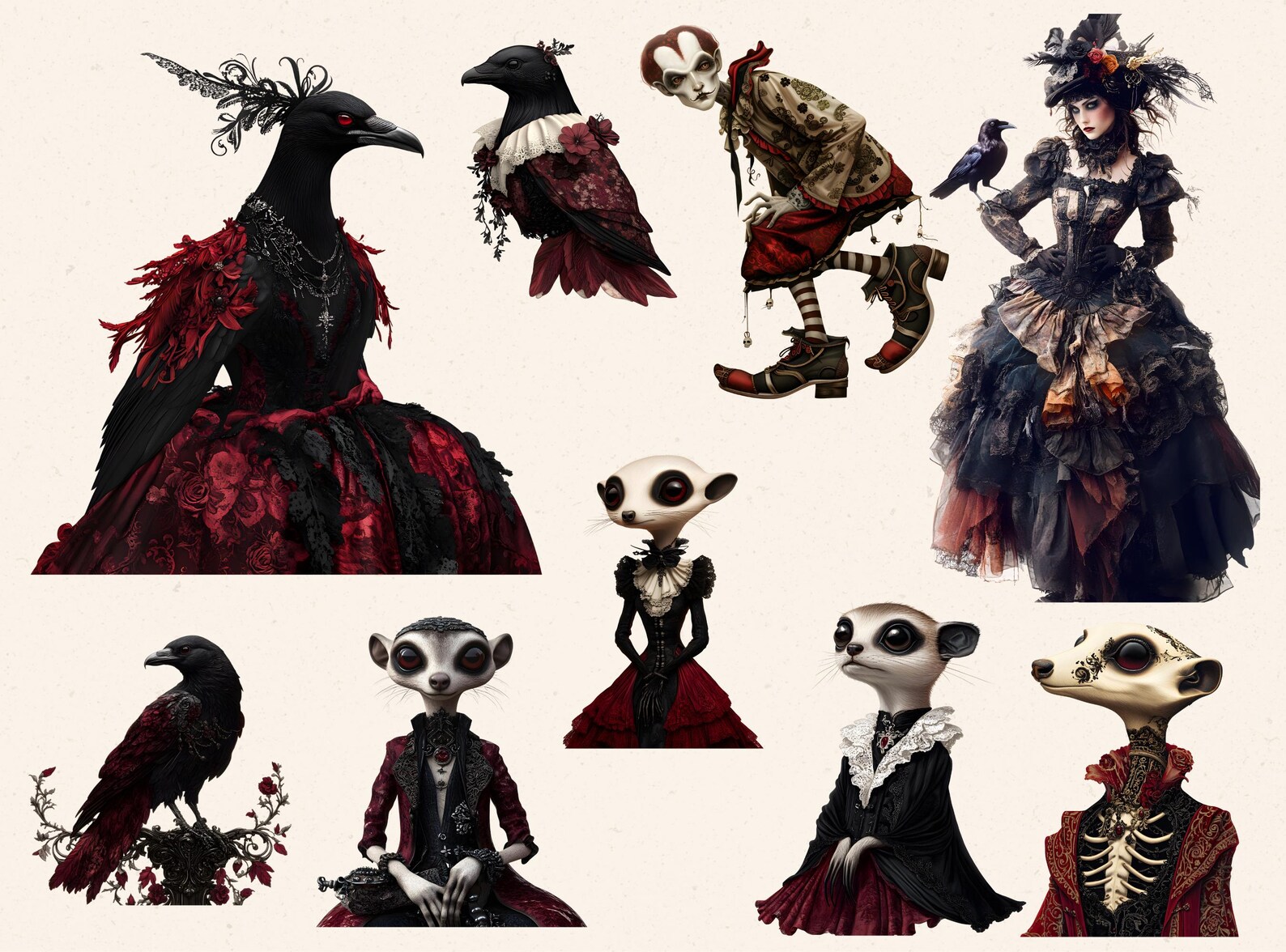 Peculiar People Clipart, Quirky People Clipart, Gothic Doll Clipart ...