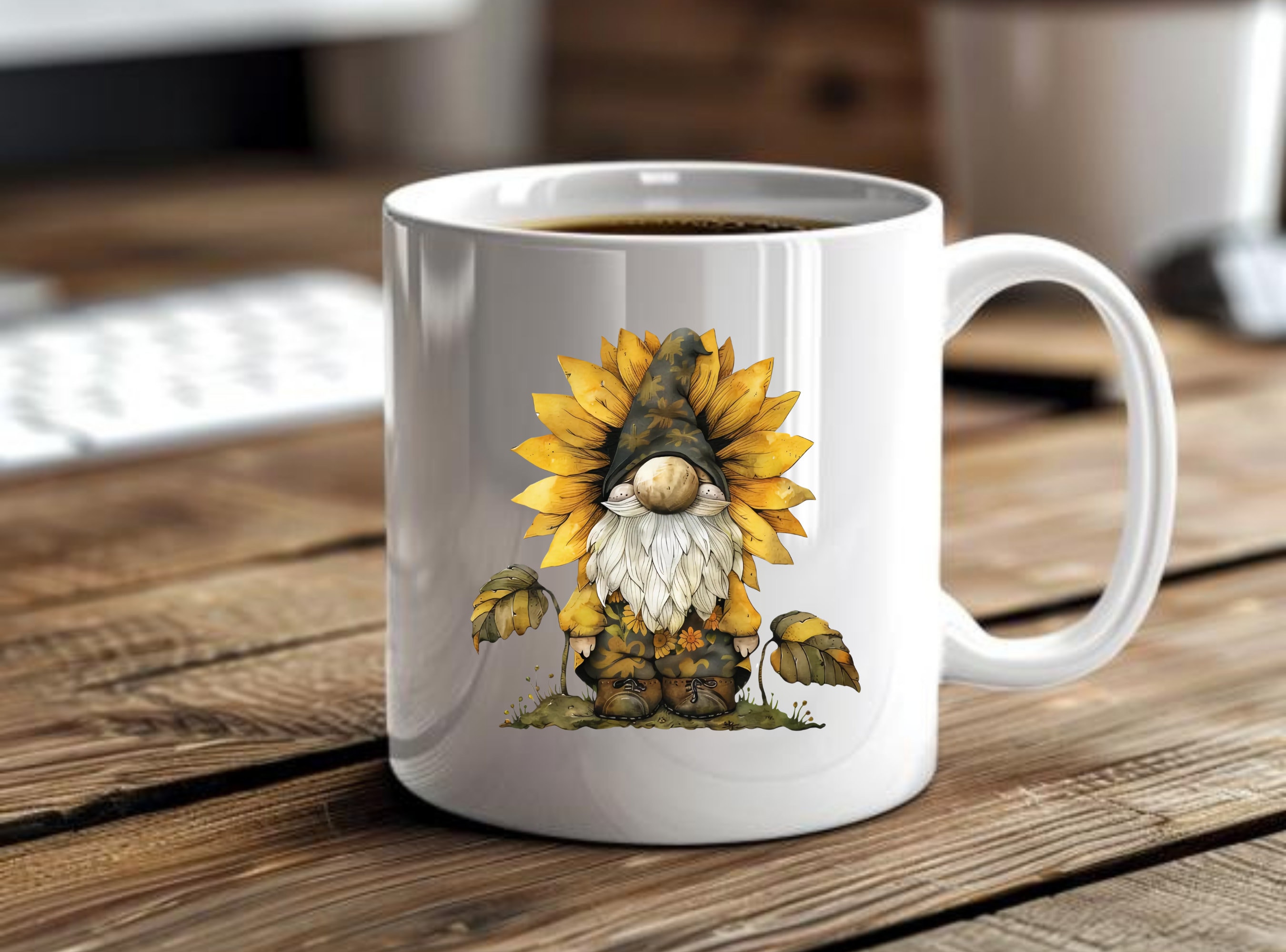 Sunflower Gnome Clipart Bundle, Watercolor Sunflower Gnome Clipart ...