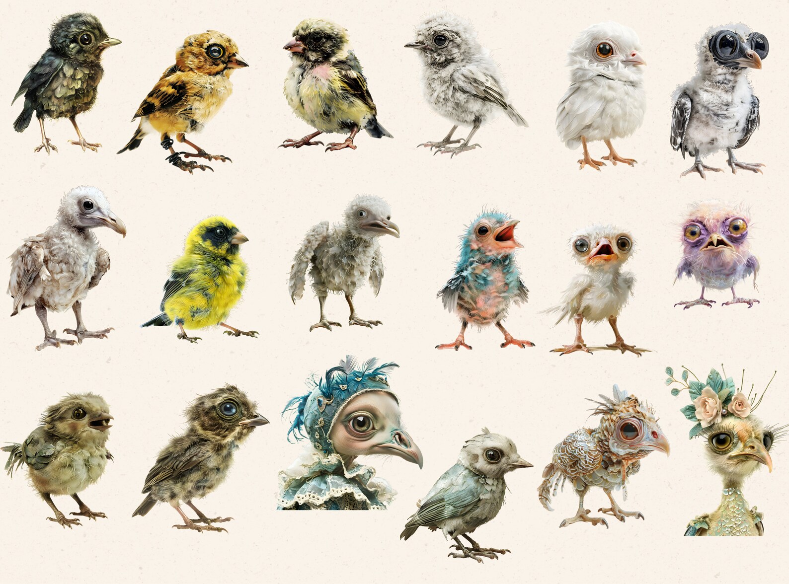 Grumpy Birds Clipart, Funny Bird Clipart Bundle, Quirky Bird Clipart ...