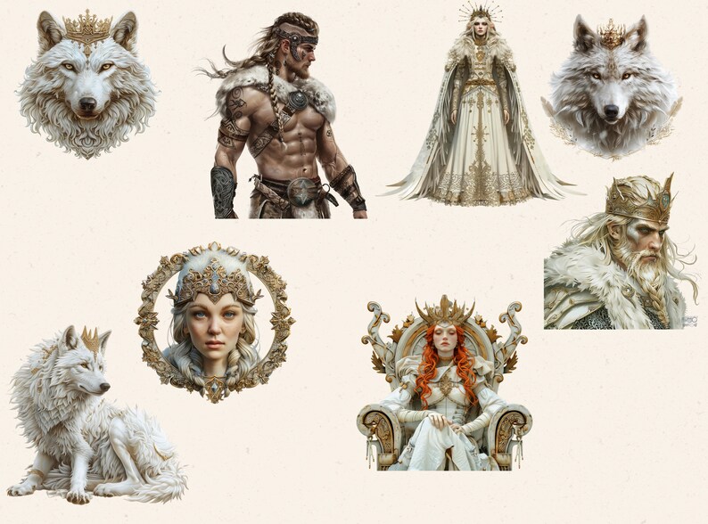 Snow Queen Clipart, Ice Queen Clipart, Surreal Clipart, Northern ...